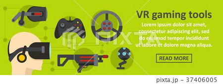 Vr gaming tools banner horizontal conceptのイラスト素材 [37406005] - PIXTA