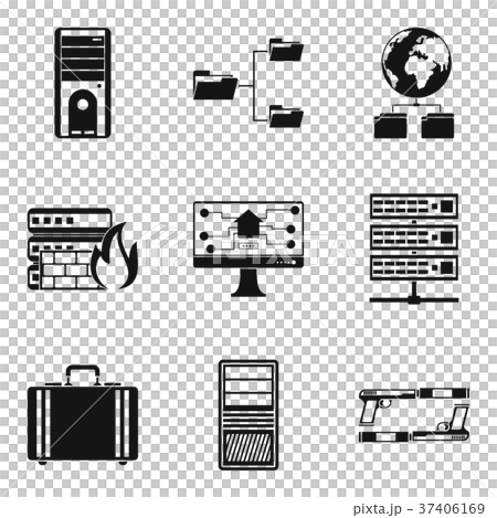Digital data icons set, simple style - Stock Illustration [37406169 ...