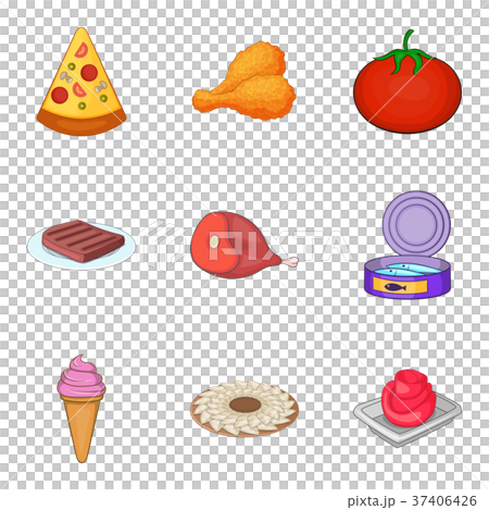 Preservative icons set, cartoon style - Stock Illustration [37406426 ...