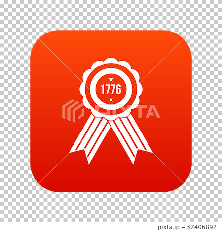 American emblem icon digital red - Stock Illustration [37406892] - PIXTA