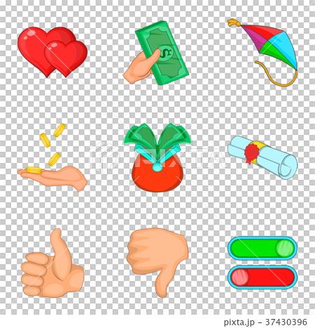 Select icons set, cartoon style - Stock Illustration [37430396] - PIXTA