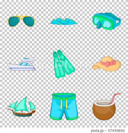 Exploring the seabed icons set, cartoon style - Stock Illustration ...