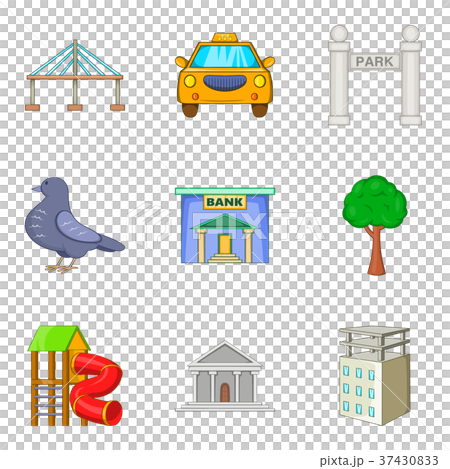 Capital icons set, cartoon style - Stock Illustration [37430833] - PIXTA