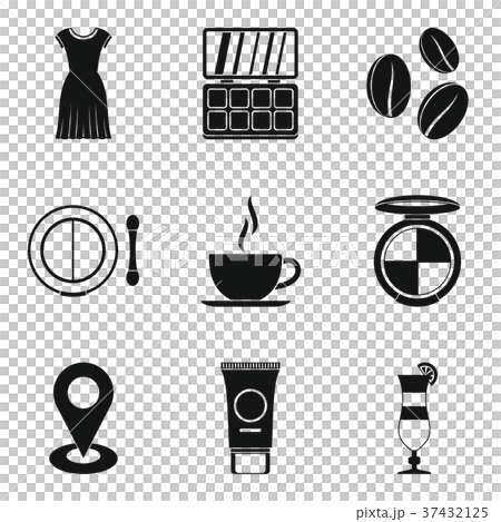 Beautiful appearance icons set, simple style - Stock Illustration ...