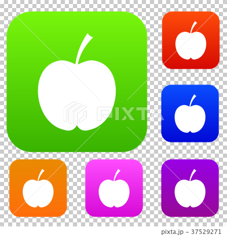 Checkered apple set color collection - Stock Illustration [37529271 ...