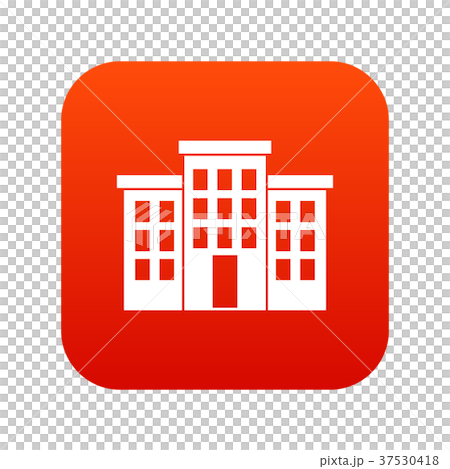 Building icon digital red - Stock Illustration [37530418] - PIXTA