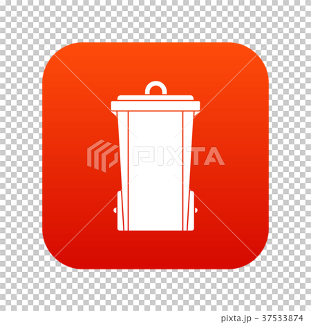 Garbage bin icon digital red - Stock Illustration [37533874] - PIXTA