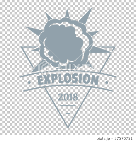 Powerful explosion logo, simple gray style - Stock Illustration ...