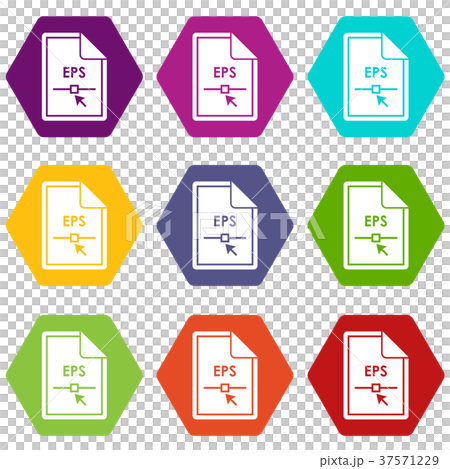 File EPS icon set color hexahedron - Stock Illustration [37571229] - PIXTA