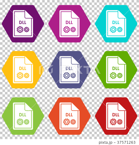File DLL icon set color hexahedron - Stock Illustration [37571263] - PIXTA