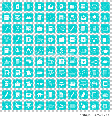 100 folder icons set grunge blue - Stock Illustration [37571743] - PIXTA