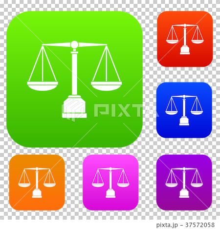 Justice scale set color collection - Stock Illustration [37572058] - PIXTA