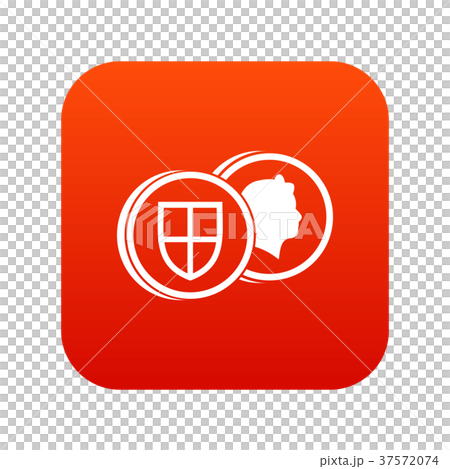 Coins of UK icon digital red - Stock Illustration [37572074] - PIXTA