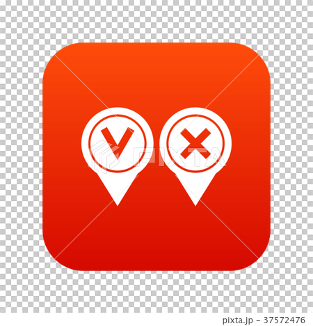 Tick affirmative and negative icon digital redのイラスト素材 [37572476] - PIXTA