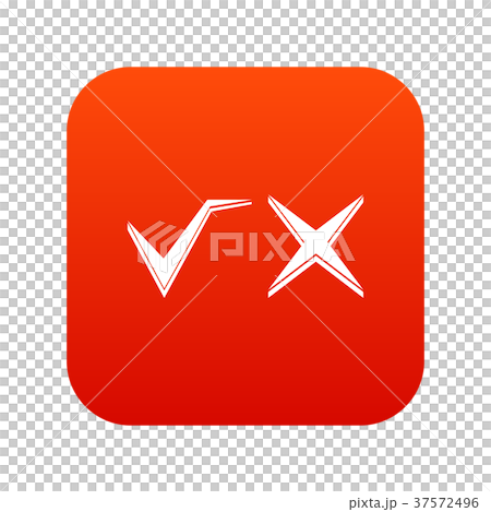 Tick and cross icon digital redのイラスト素材 [37572496] - PIXTA