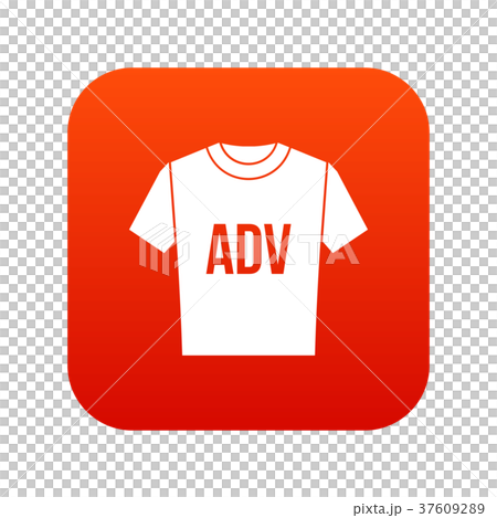 T-shirt with print ADV icon digital red - Stock Illustration [37609289 ...