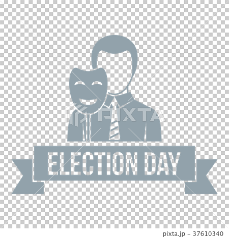 Election day logo, simple gray style - Stock Illustration [37610340 ...