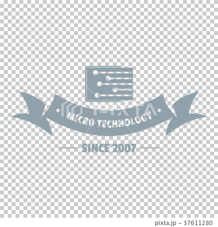 Micro technology logo, simple gray style - Stock Illustration [37611280 ...