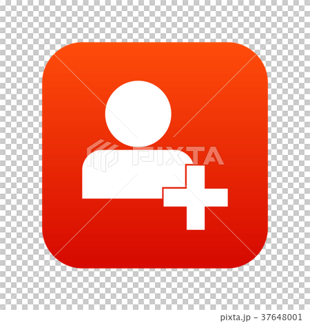 Add new user account icon digital red - Stock Illustration [37648001 ...