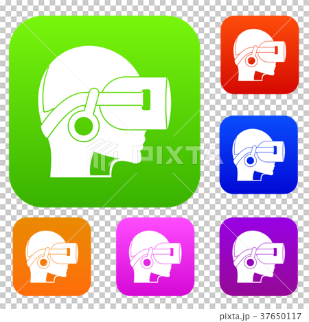 Vr headset set color collection - Stock Illustration [37650117] - PIXTA