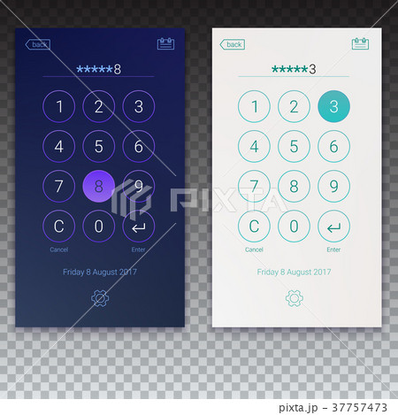 Passcode interface for lock screen, login, enterのイラスト素材 [37757473] - PIXTA