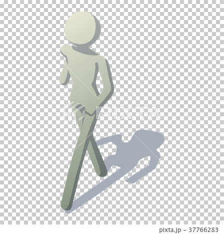 Stick man leaving icon, isometric styleのイラスト素材 [37766283] - PIXTA