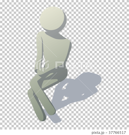 Stick man awaiting icon, isometric style - Stock Illustration [37766517 ...