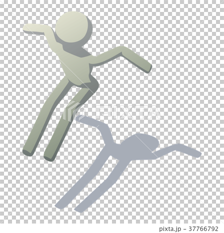Stick man leaping icon, isometric style - Stock Illustration [37766792 ...