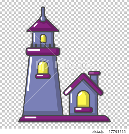 Tower and house icon, cartoon style - Stock Illustration [37795513] - PIXTA