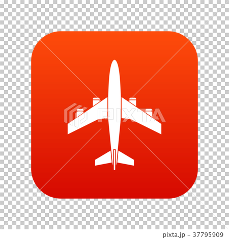 Airplane icon digital red - Stock Illustration [37795909] - PIXTA