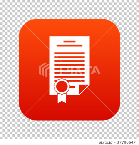 Contract icon digital red - Stock Illustration [37796647] - PIXTA