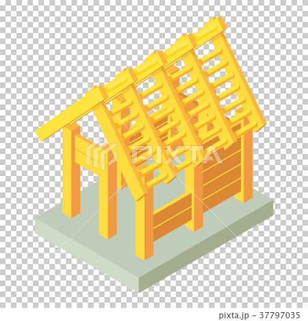 Building construction wood icon, isometric 3d... - Stock Illustration ...