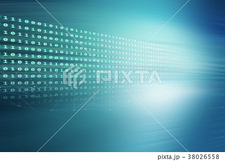 Digital binary codes blue theme background のイラスト素材 [38026558] - PIXTA
