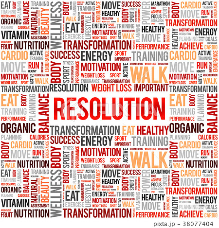 RESOLUTION word cloud collageのイラスト素材 [38077404] - PIXTA