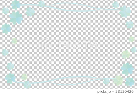 Four leaf clover frame watermark blue - Stock Illustration [38130426 ...