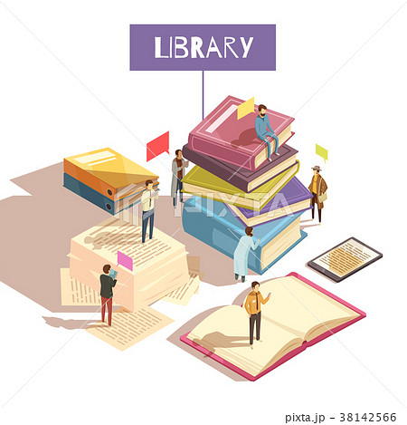 Library Isometric Illustrationのイラスト素材 [38142566] - PIXTA