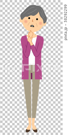 Senior lady grandma think - Stock Illustration [38292299] - PIXTA