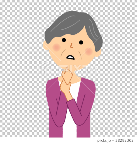Senior lady grandma think - Stock Illustration [38292302] - PIXTA