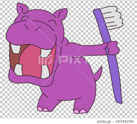 Hippo and toothbrush - Stock Illustration [38348294] - PIXTA