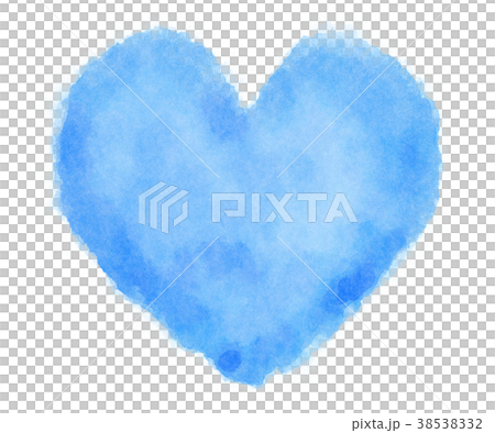 Sky blue heart watercolor object - Stock Illustration [38538332] - PIXTA