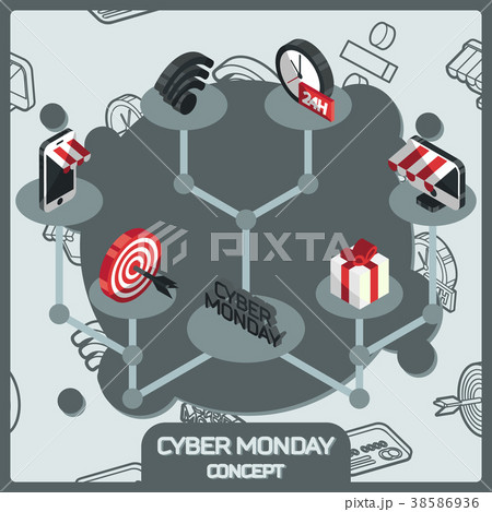Cyber monday color concept isometric iconsのイラスト素材 [38586936] - PIXTA