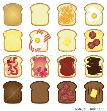 set of toastsのイラスト素材 [38855132] - PIXTA