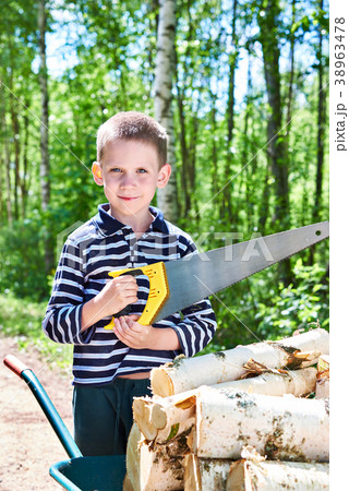 Boy Chopping Wood