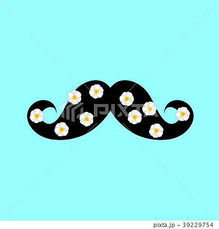 Moustache covered flowersのイラスト素材 [39229754] - PIXTA