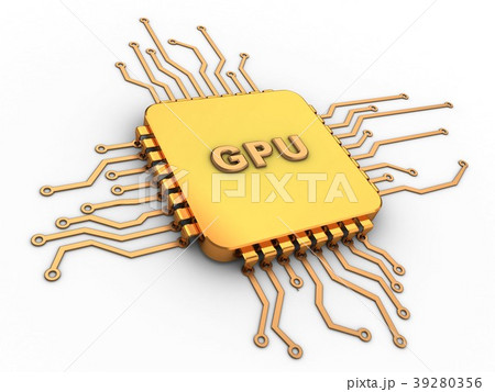 3d illustration of processor with gpu signのイラスト素材 [39280356] - PIXTA