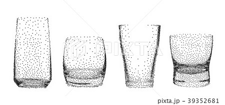Abstract stipple transparent glass cupのイラスト素材 [39352681] - PIXTA