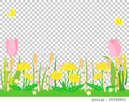 Spring field (with tulips) - Stock Illustration [39399842] - PIXTA