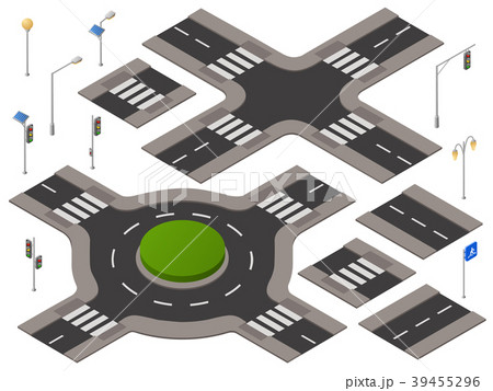 Vector isometric crossroads setのイラスト素材 [39455296] - PIXTA
