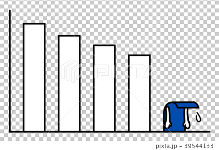 Bar graph blue downhill weak - Stock Illustration [39544133] - PIXTA