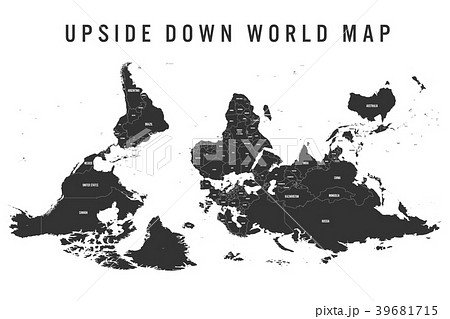 Reversed or upside down political map of Worldのイラスト素材 [39681715] - PIXTA